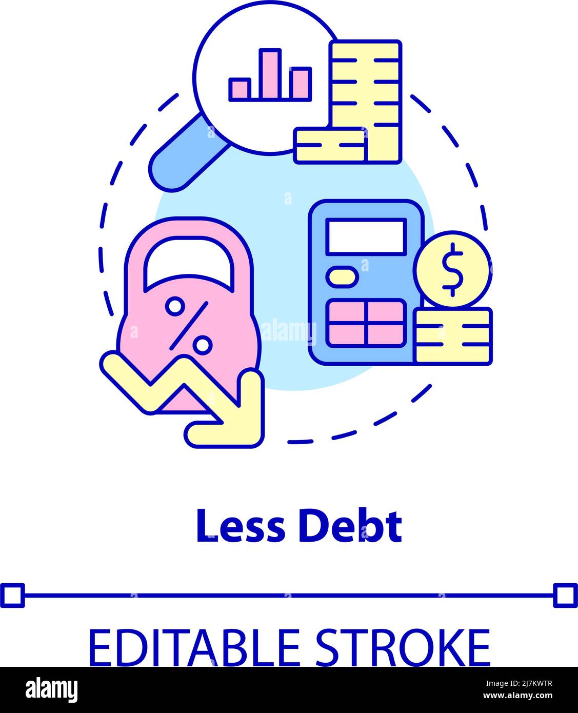 Less debt concept icon Stock Vector Image & Art - Alamy