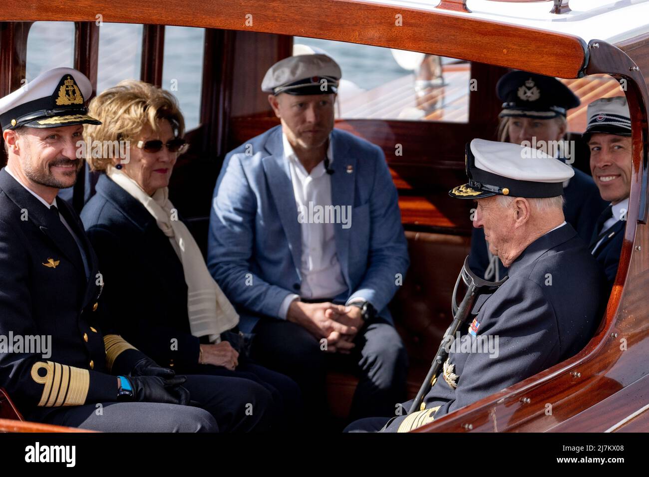 Oslo 20220509.King Harald, Queen Sonja and Crown Prince Haakon at the ...