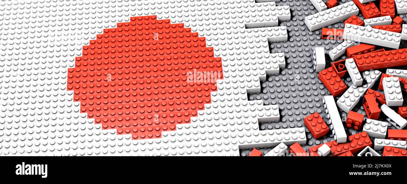 Building blocks assembled as a flag of Japan Stock Photo - Alamy
