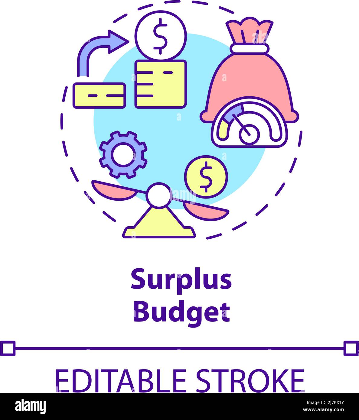 Surplus budget concept icon Stock Vector Image & Art - Alamy