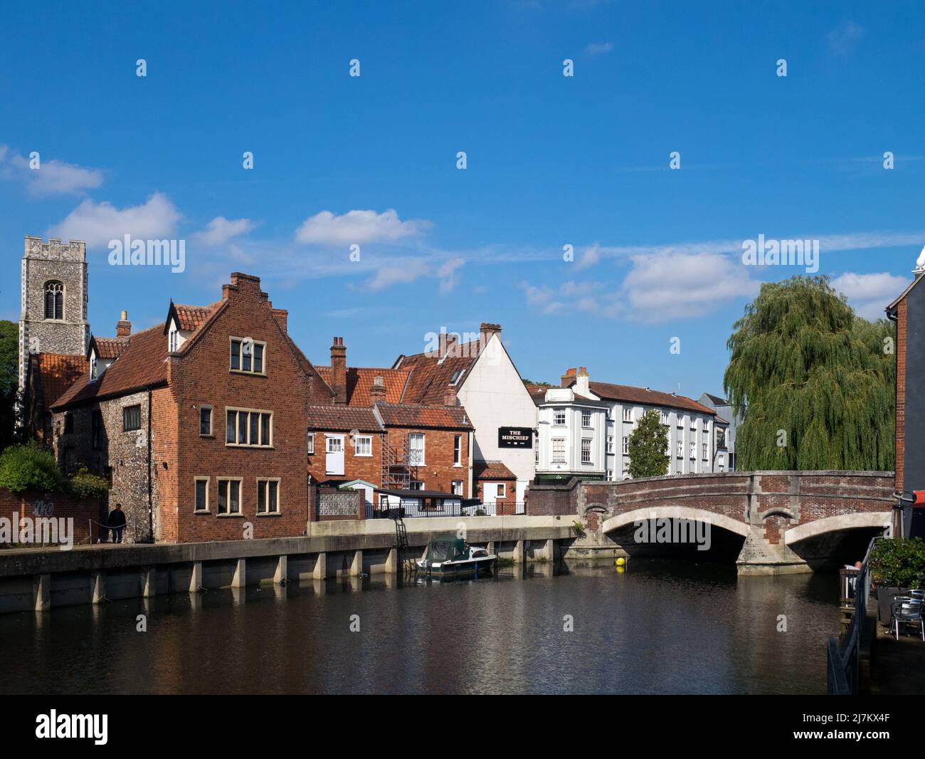 Historic Buildings beside The River Wensum & Fye Bridge, plus The Tower ...