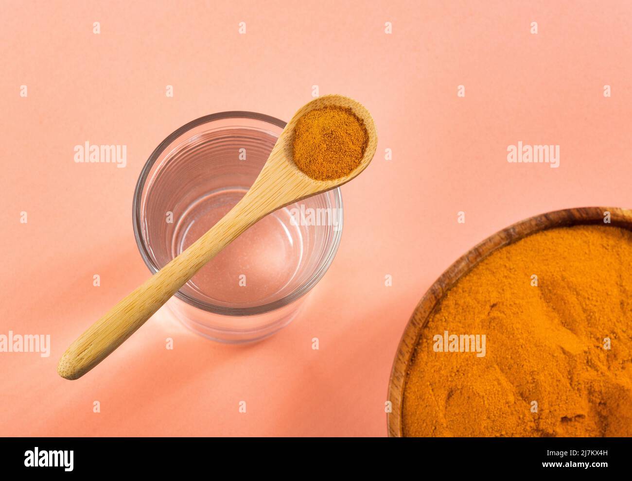 Organic turmeric powder to mix with water - Curcuma longa Stock Photo ...