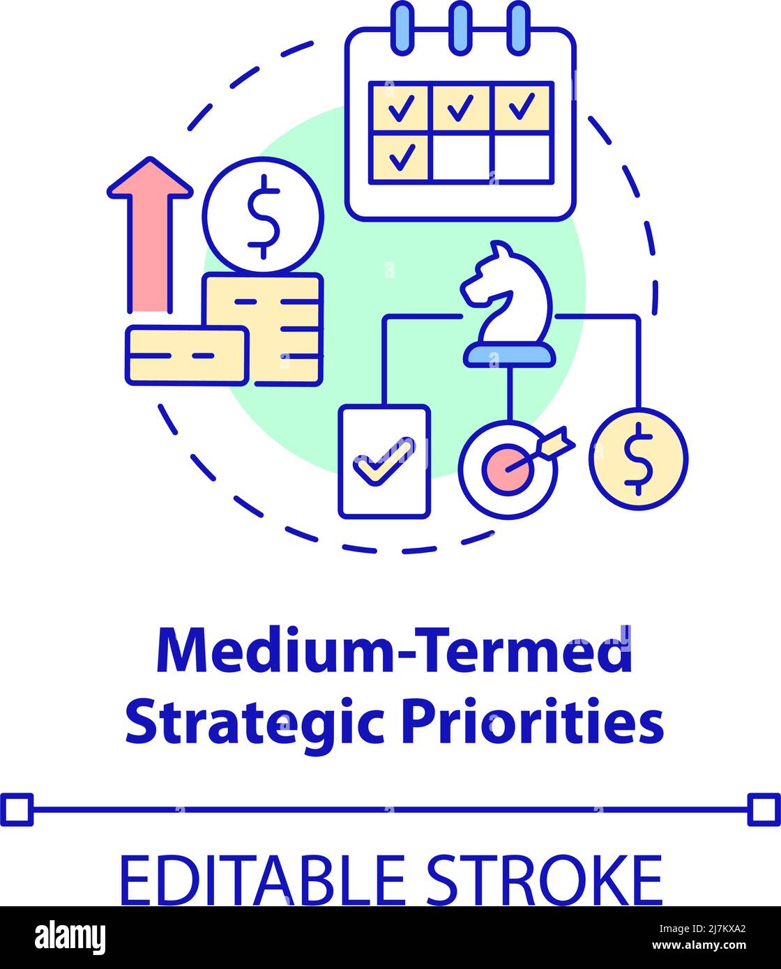 Medium termed strategic priorities concept icon Stock Vector Image & Art - Alamy