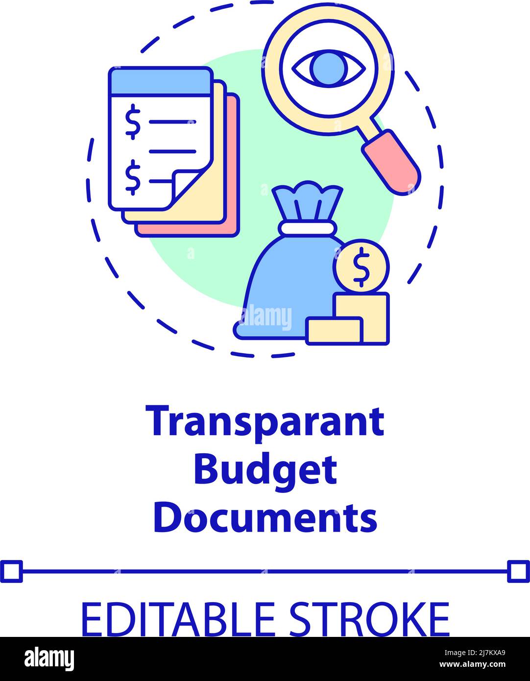 Transparent budget documents concept icon Stock Vector Image & Art - Alamy