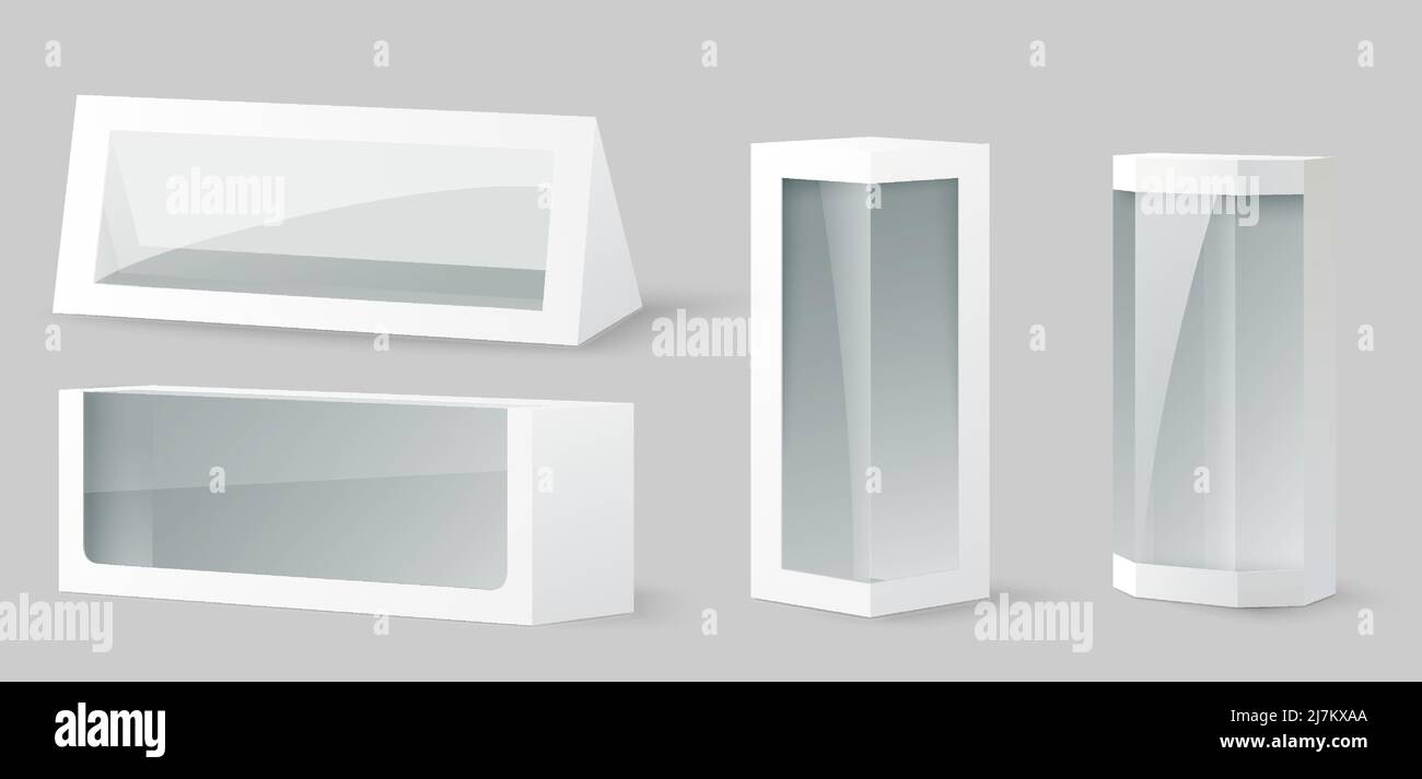 Big package with transparent window mockup design Stock Vector Image ...