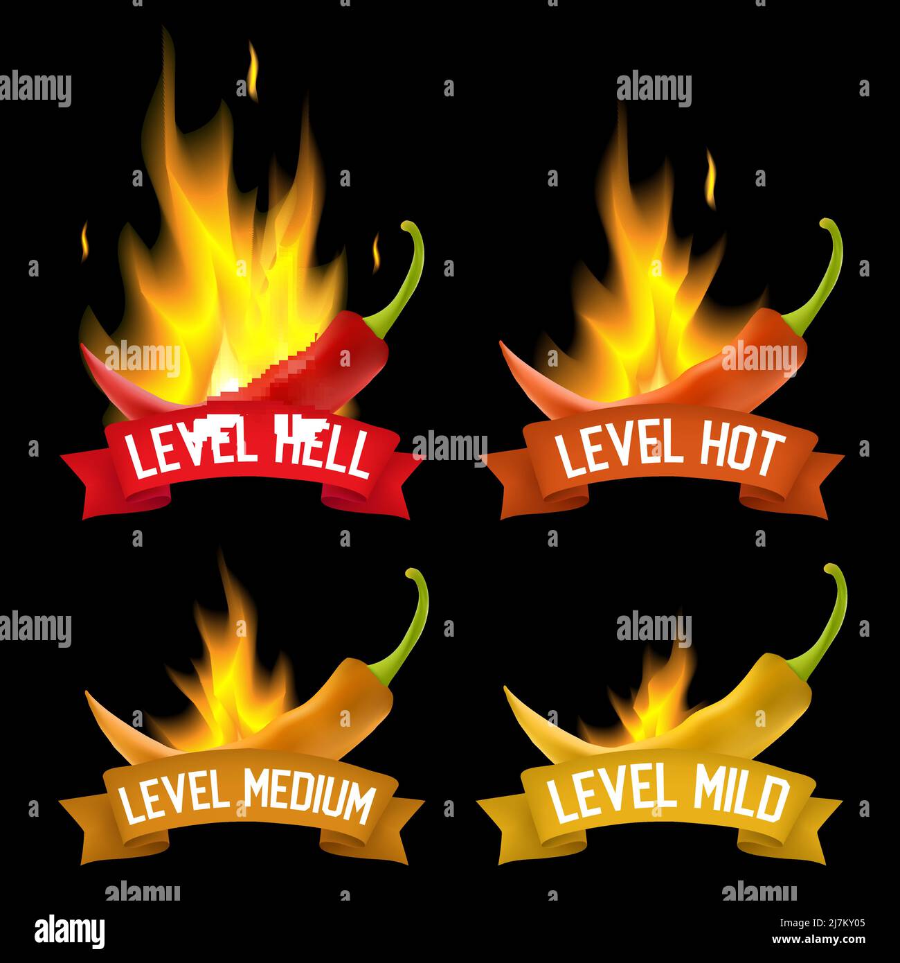 Spicy level label ketchup hi-res stock photography and images - Alamy