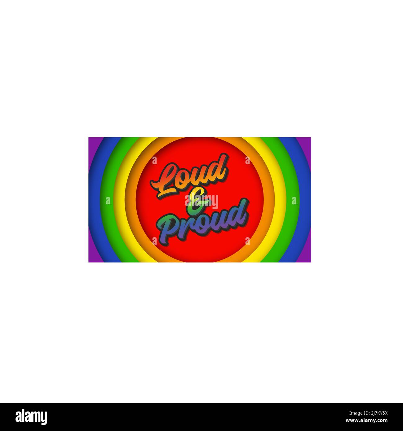 Loud and proud text lettering in rainbow gradient. Rainbow background ...