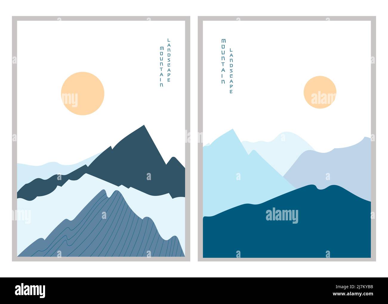 Abstract mountain landscape poster. Vector illustration. Posters Stock ...