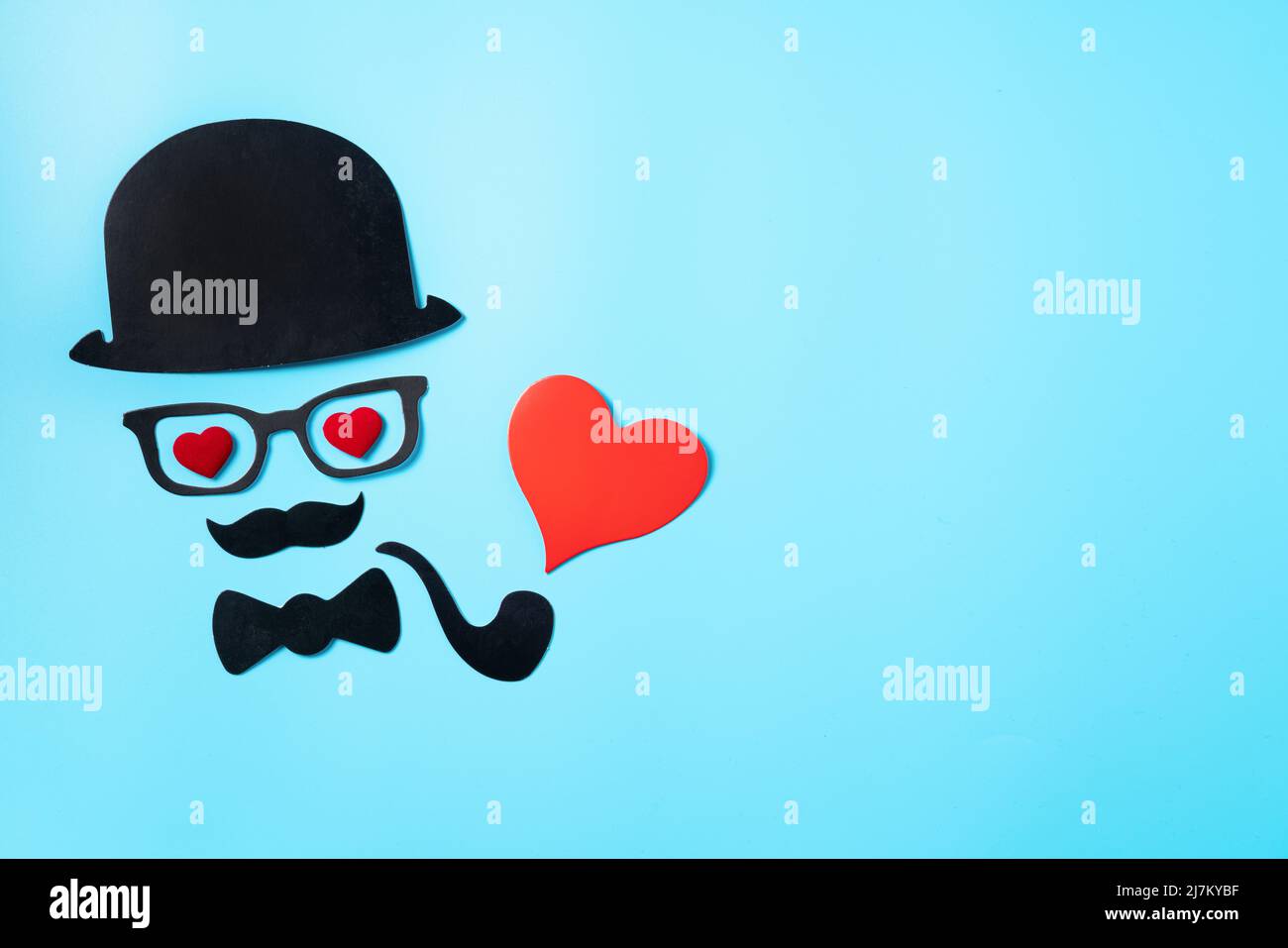 Father's day background design concept. Top view of color paper ...