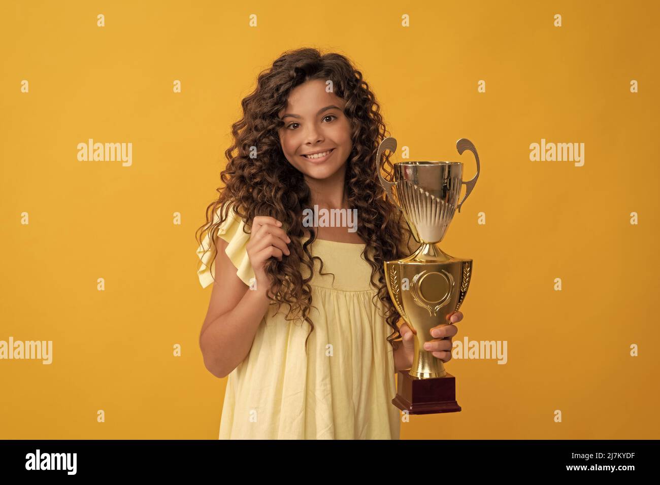 trophy and prestige. kid got prize. inspiration and motivation. child ...