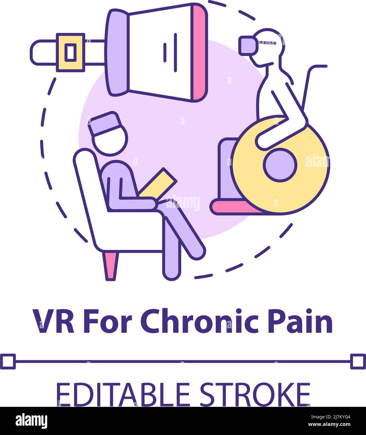 VR for chronic pain concept icon Stock Vector Image & Art - Alamy