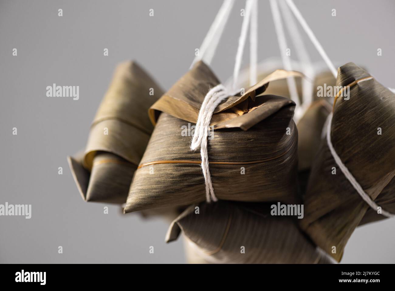Making zongzi food - wrapping Chinese rice dumpling at home for Duanwu ...