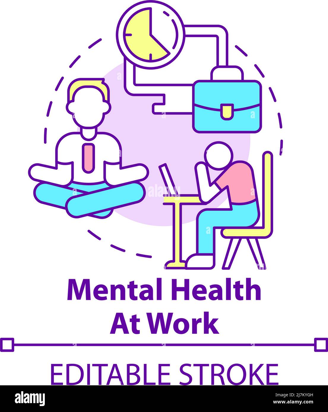 Mental health at work concept icon Stock Vector Image & Art - Alamy