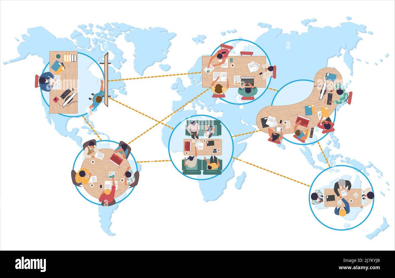 Distance learning or working around world vector Stock Vector Image ...