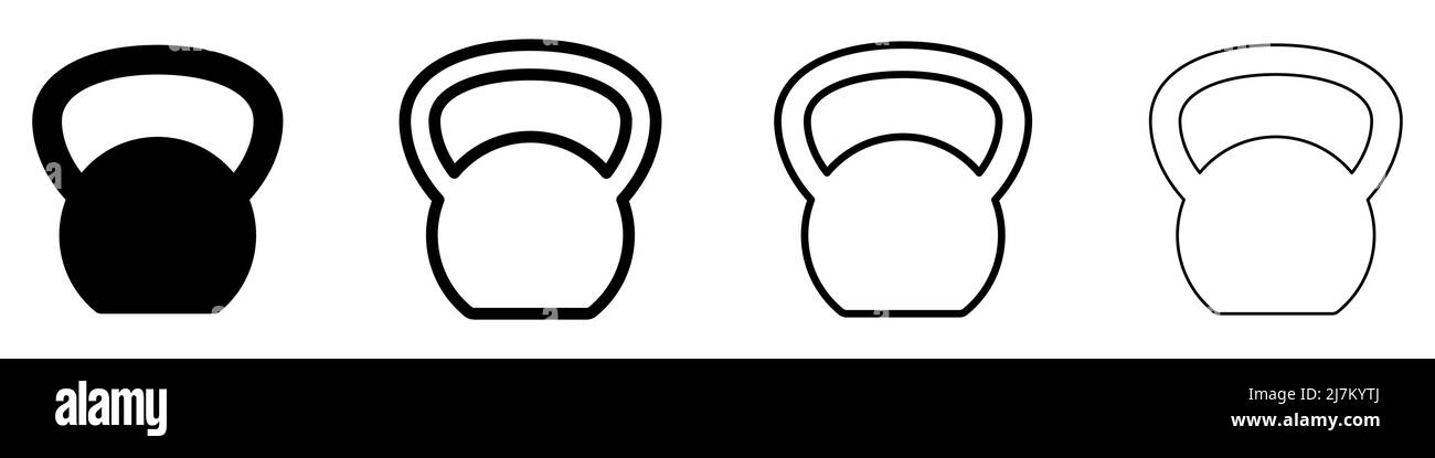 Weight icon. Kg weight logo. Kettlebell icons. Set of different dumbbell. Vector illustration ...