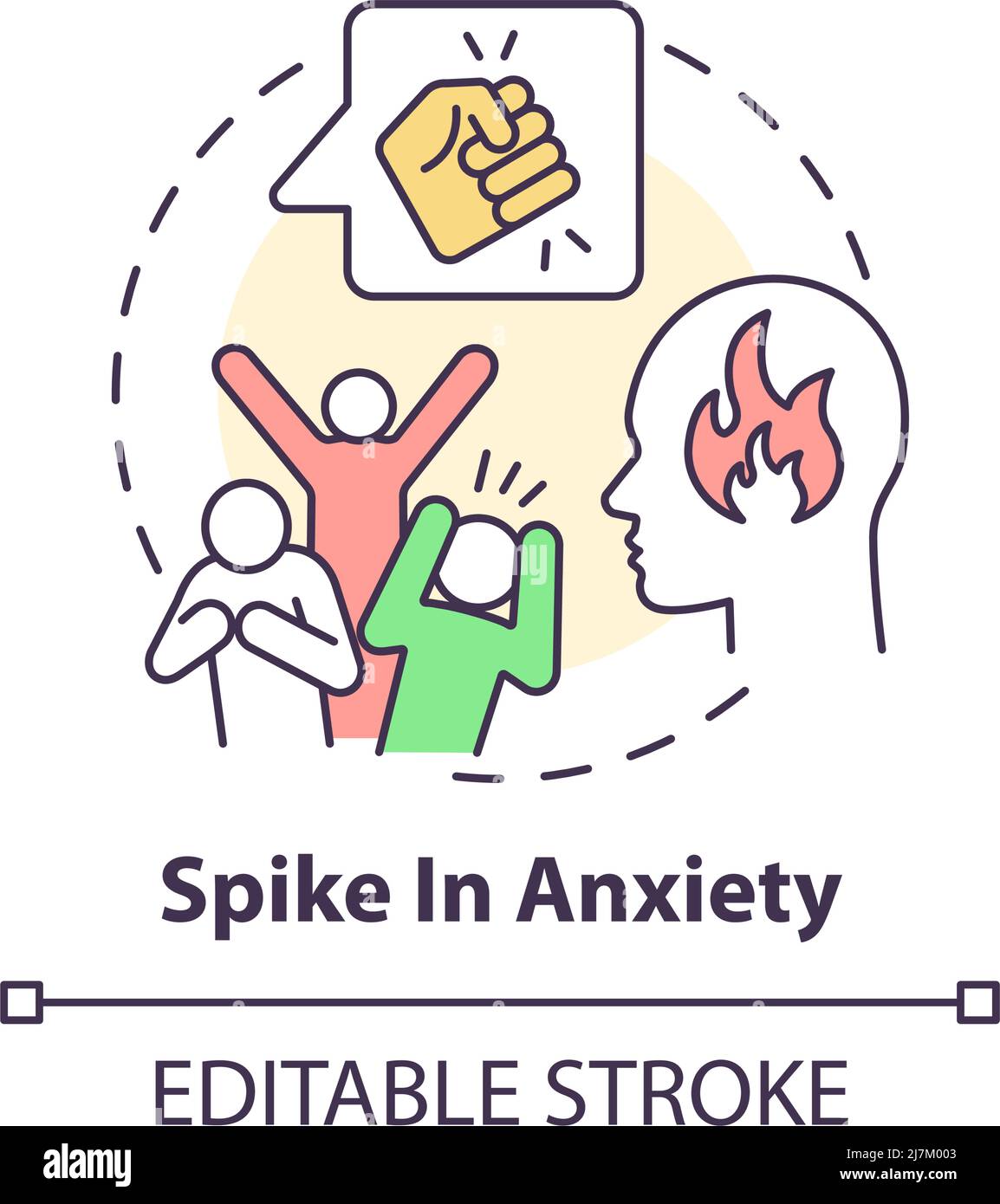 Spike in anxiety concept icon Stock Vector Image & Art - Alamy