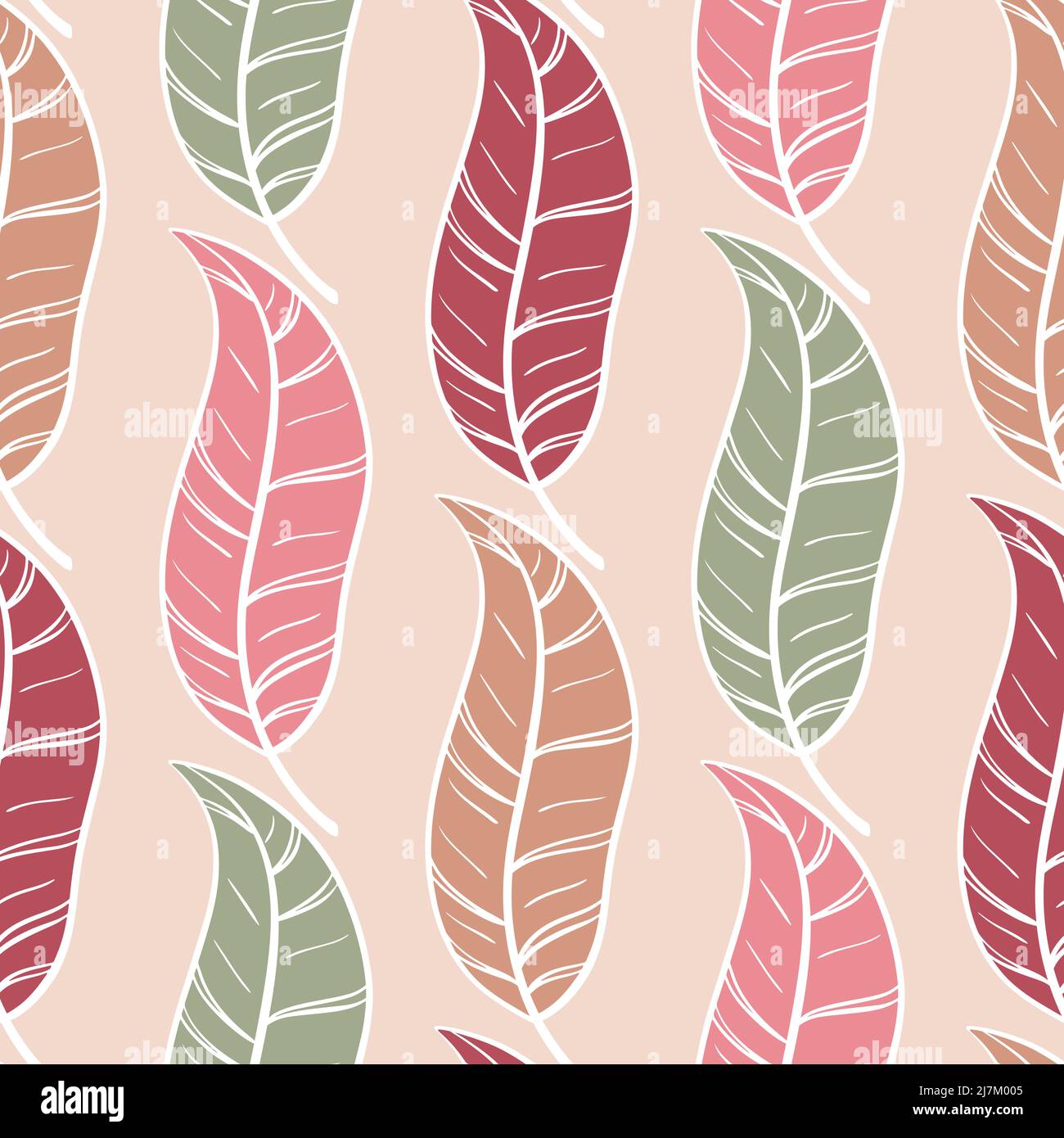 Multicolored feathers vintage seamless pattern. Beautiful background ...