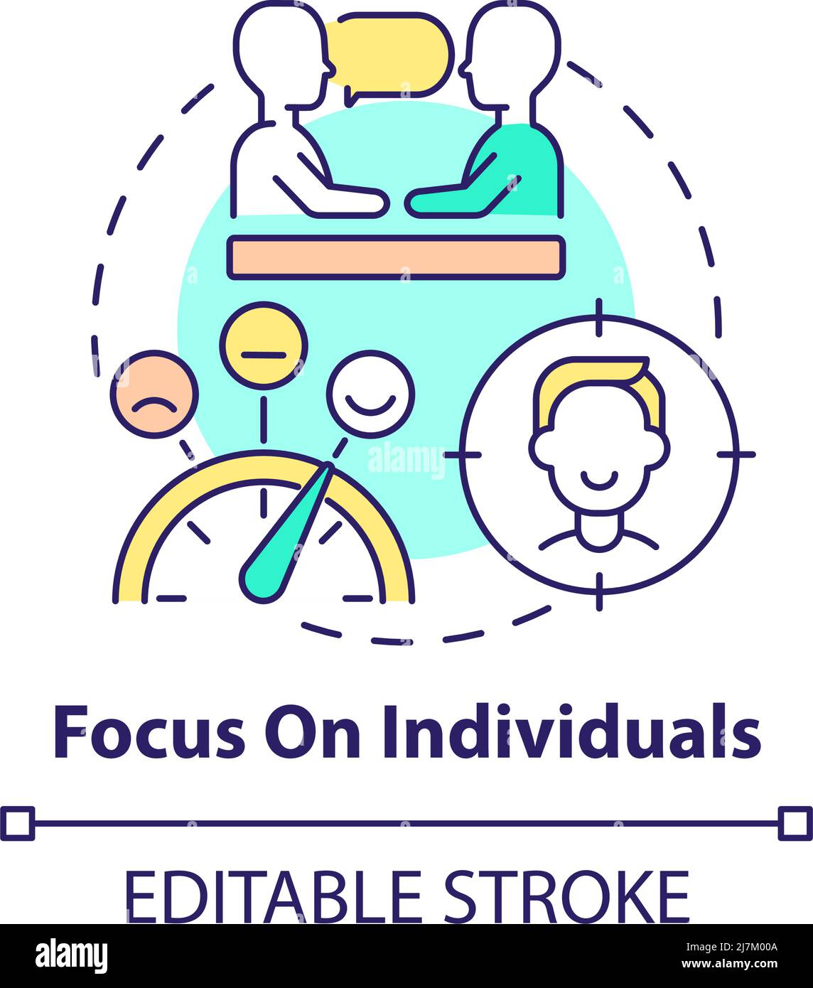 Focus on individuals concept icon Stock Vector Image & Art - Alamy