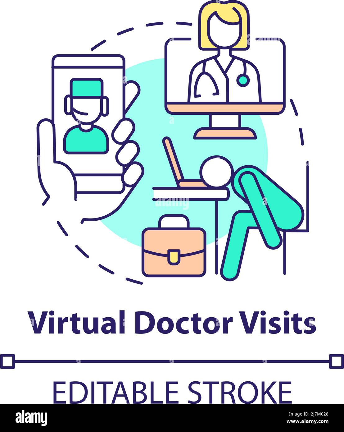 Virtual doctor visits concept icon Stock Vector Image & Art - Alamy