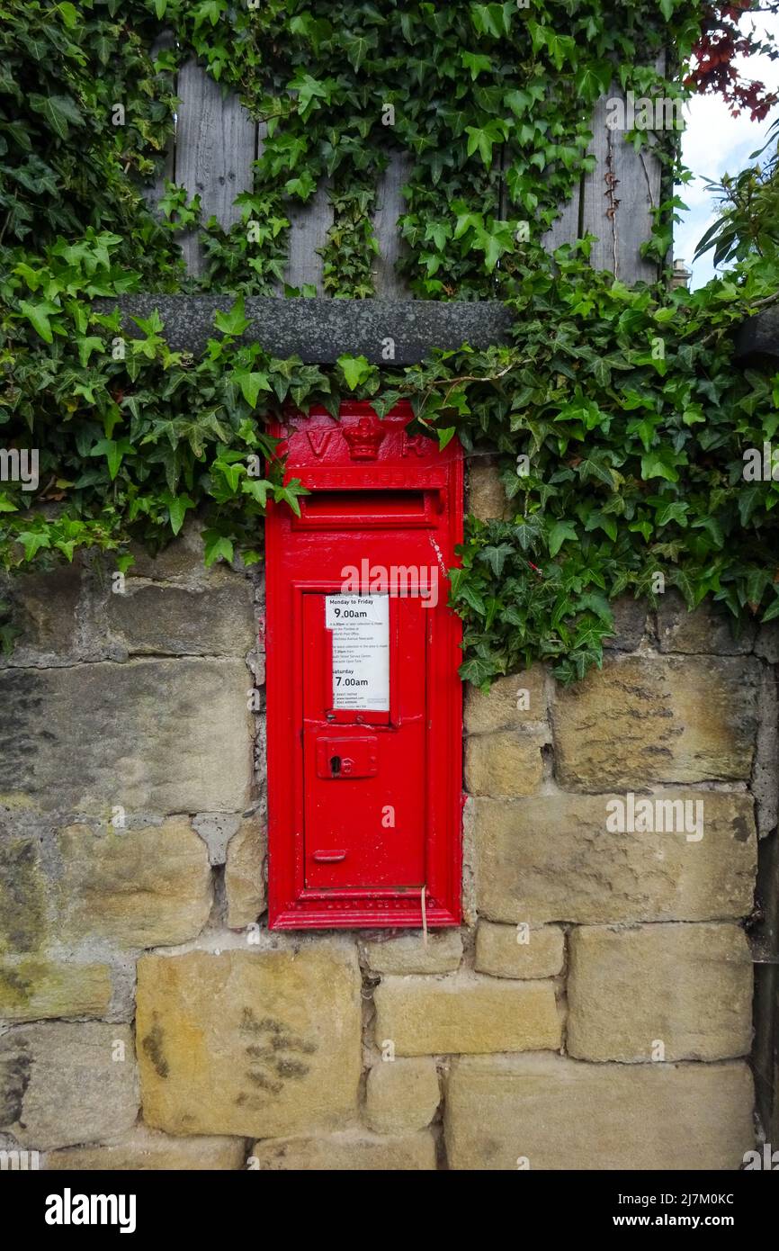 A Victorian era post box on a wall, still in use in Newcastle upon Tyne ...