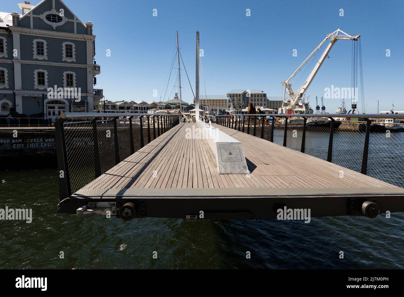 Cape Town South Africa. 2022. Pedestrian two way footbridge opening to ...