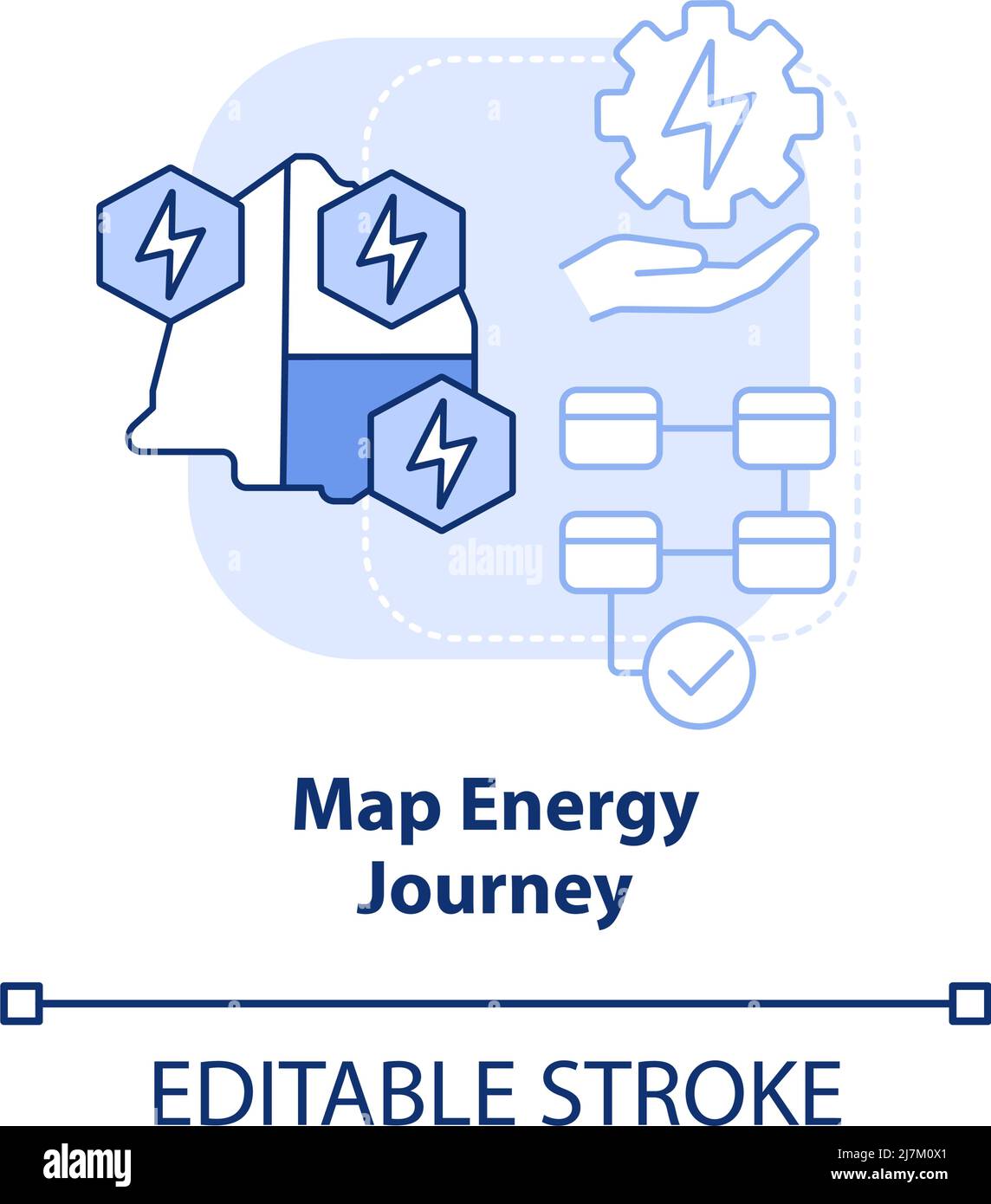 Map energy journey blue light concept icon Stock Vector Image & Art - Alamy