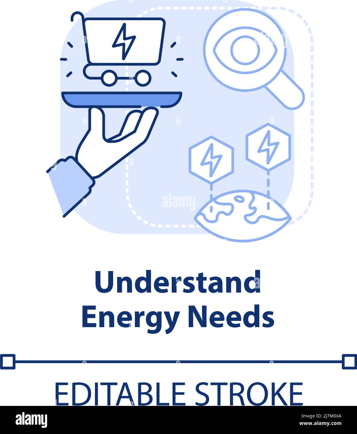 Understand energy needs blue light concept icon Stock Vector Image ...