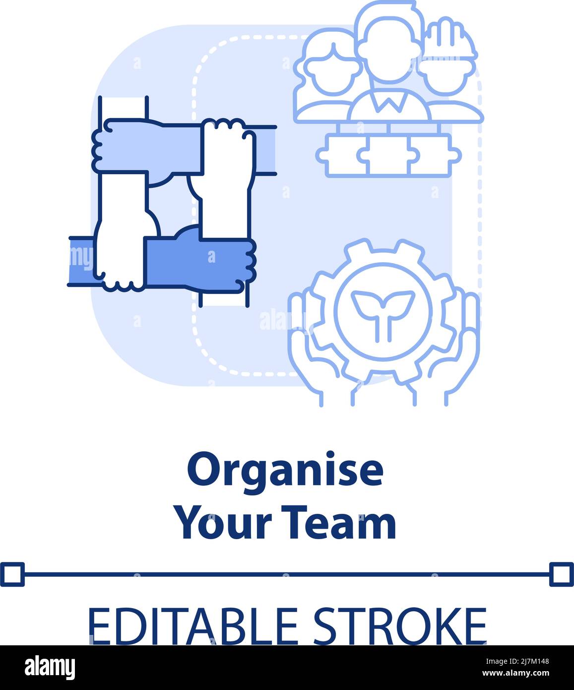 Organize your team blue light concept icon Stock Vector Image & Art - Alamy