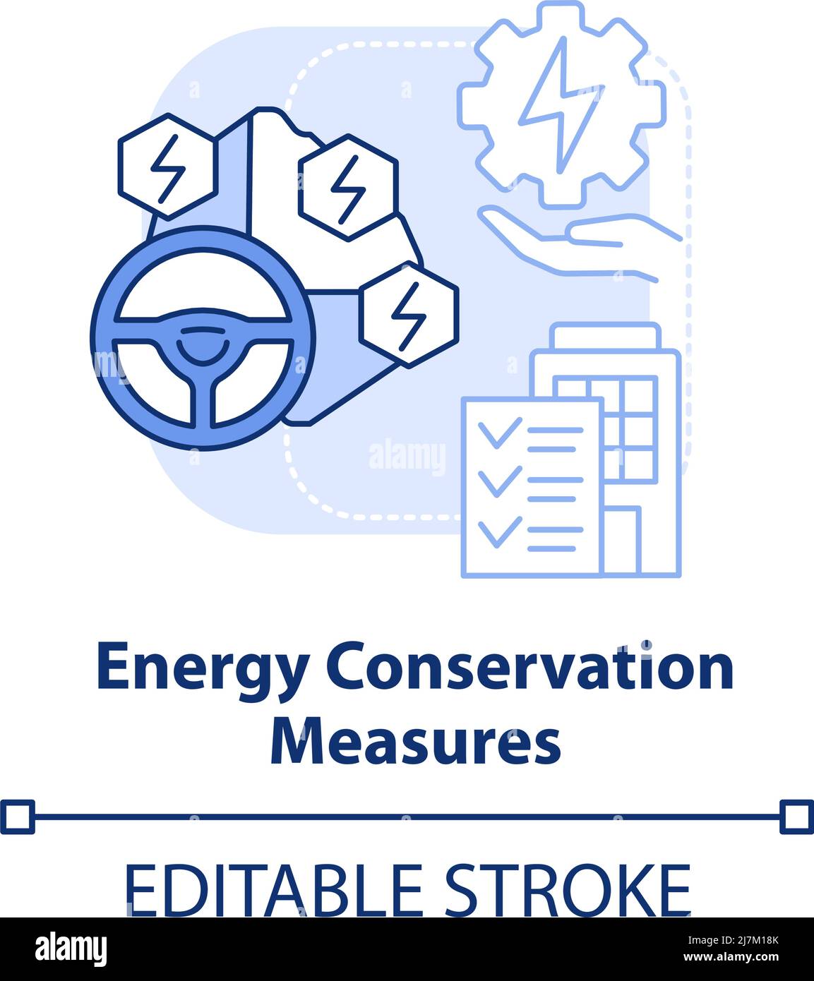 Energy conservation measures blue light concept icon Stock Vector Image ...