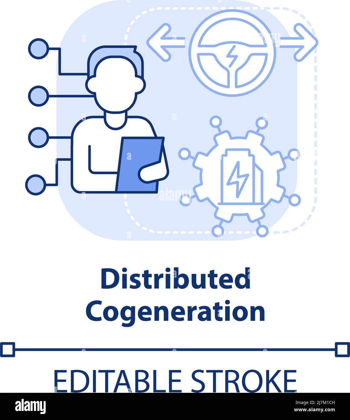 Distributed cogeneration blue light concept icon Stock Vector Image ...