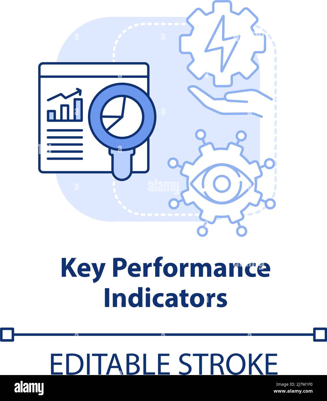 Key performance indicators blue light concept icon Stock Vector Image ...