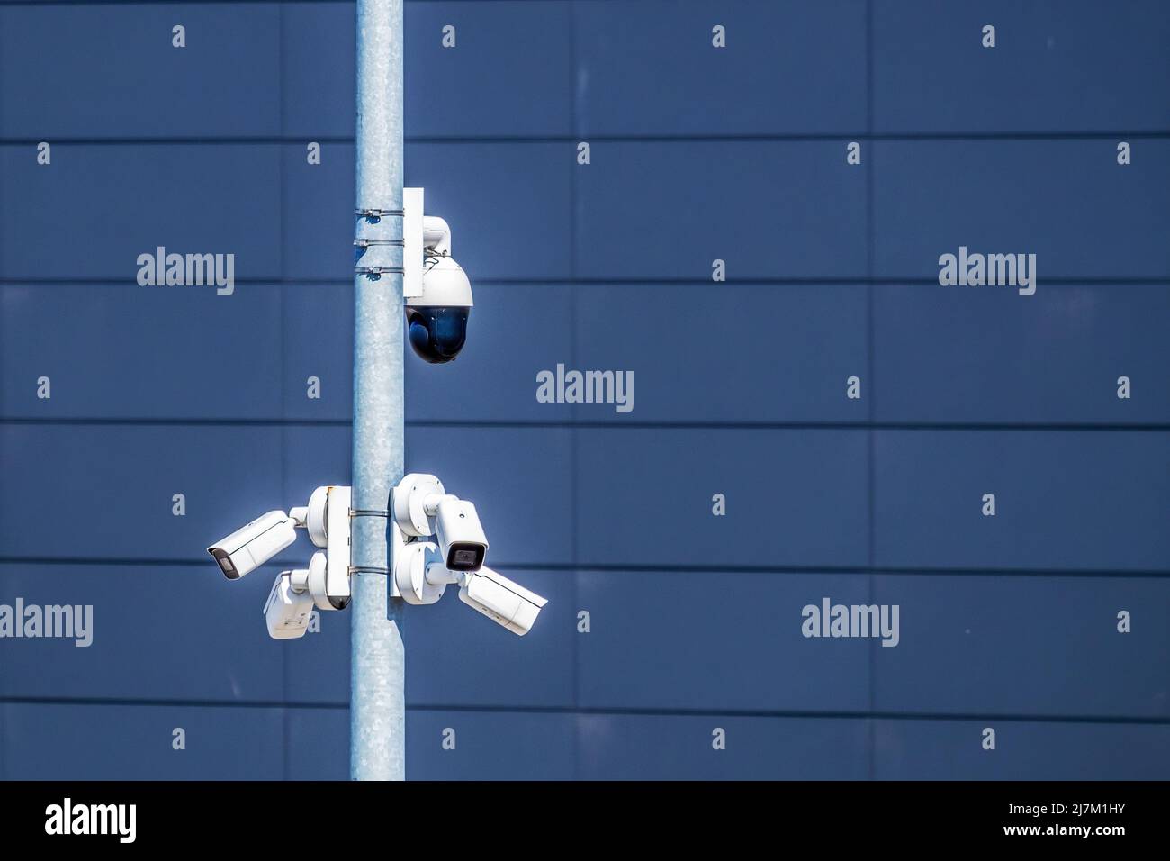 A lot of surveillance cameras are pointing in different directions ...