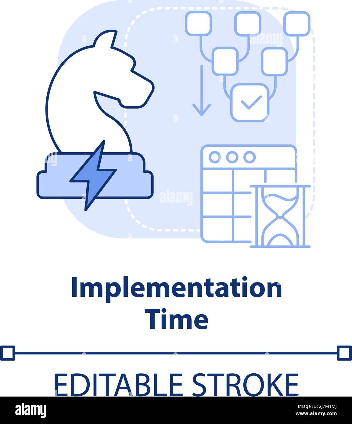 Implementation time blue light concept icon Stock Vector Image & Art ...