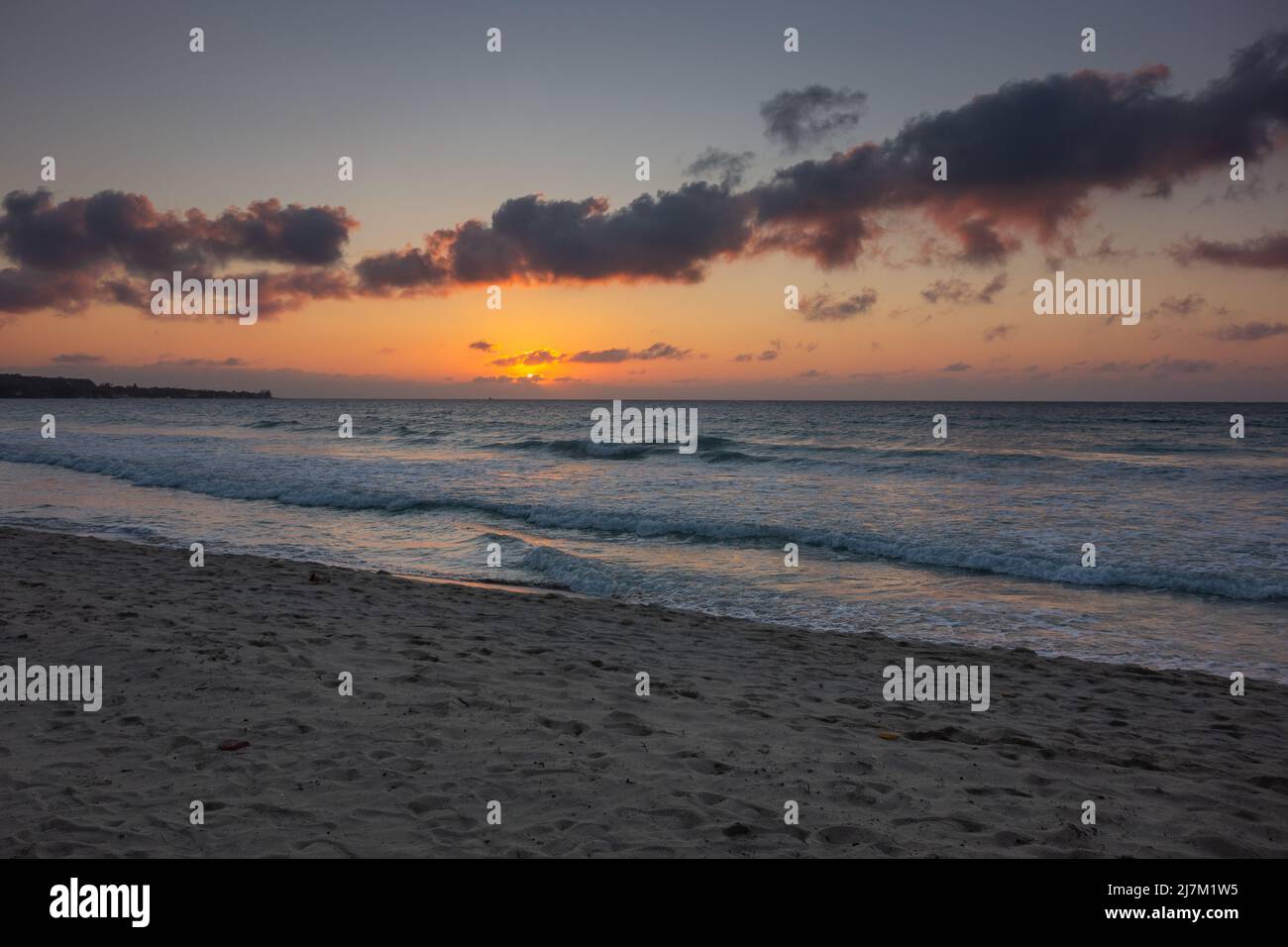 Sunset, Negril Beach, Westmoreland, Jamaica Stock Photo - Alamy