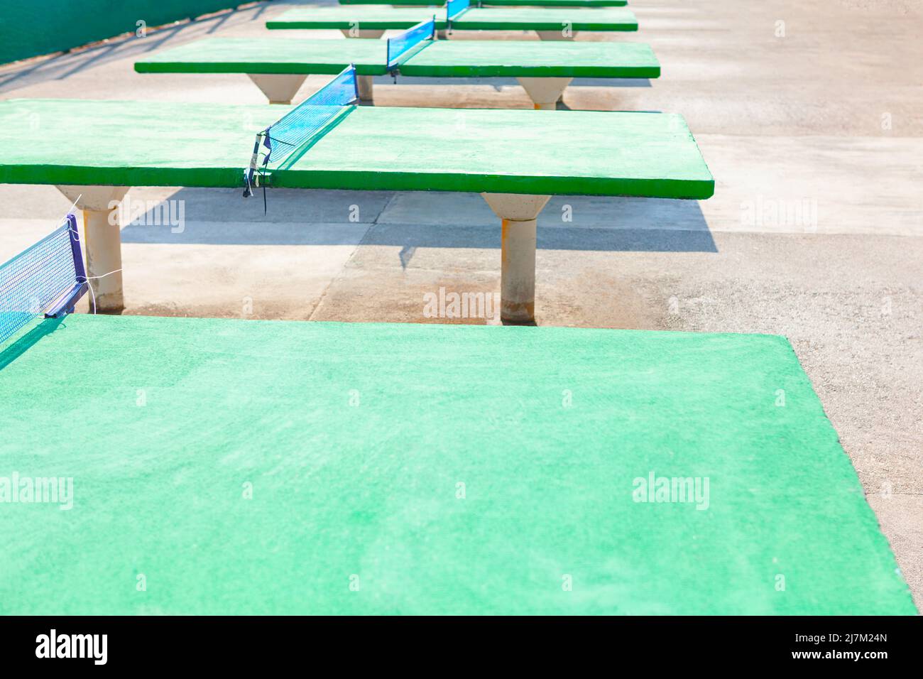 Table tennis tables . Outdoor Ping Pong tables Stock Photo - Alamy