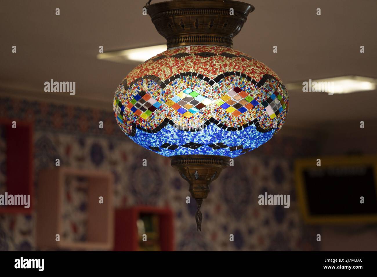 Arab glass art lamp hanging Stock Photo - Alamy