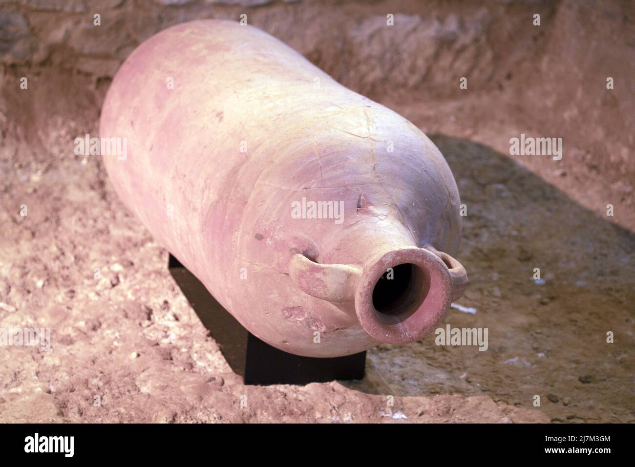 old Roman big pottery amphora detail Stock Photo - Alamy