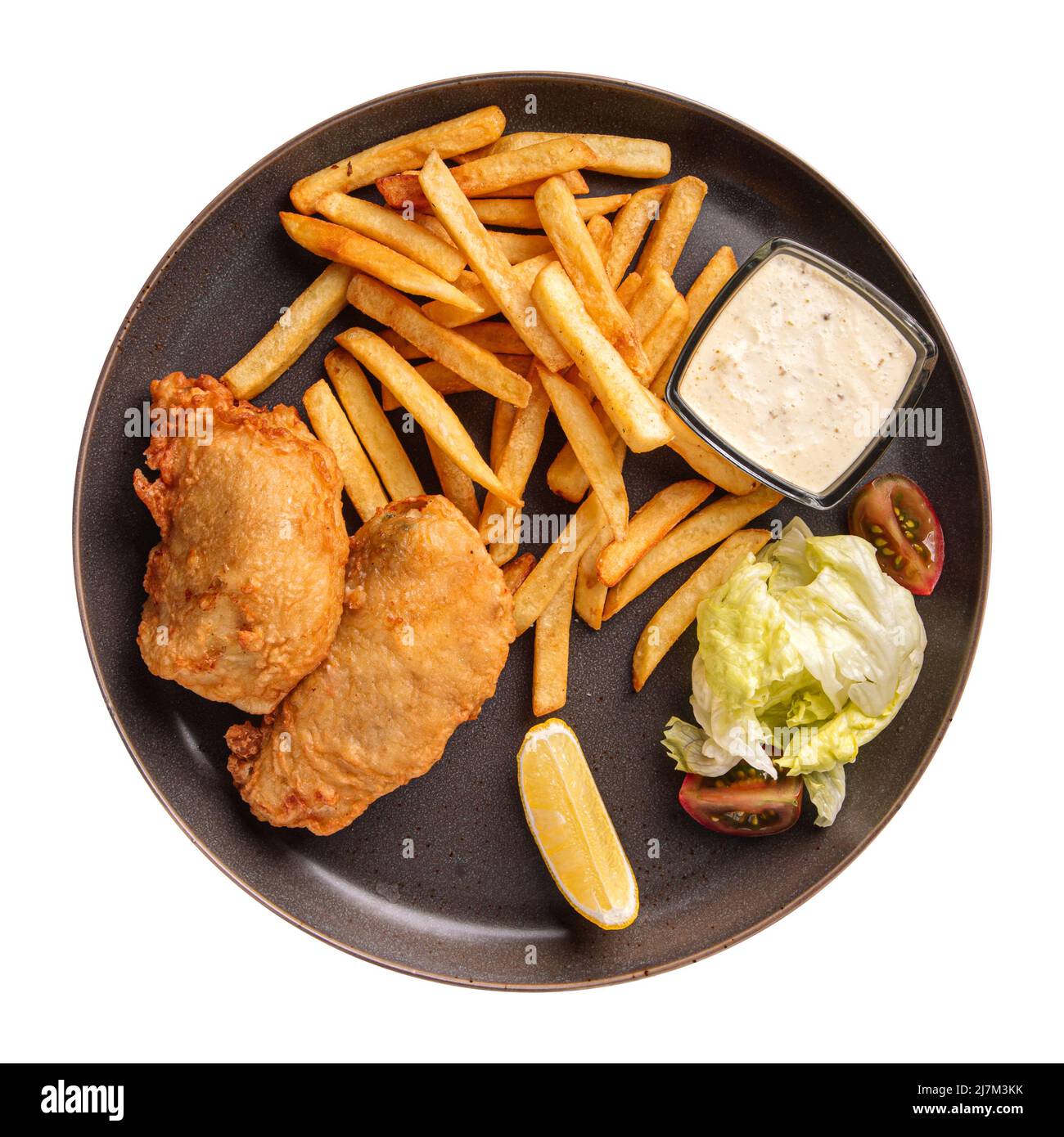 Isolated portion of fried fish and chips Stock Photo - Alamy
