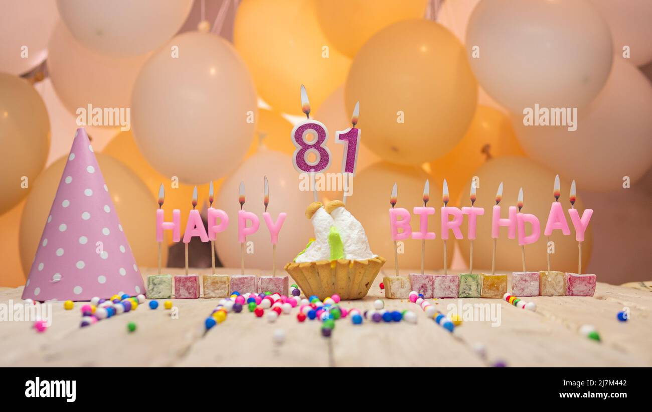 Happy birthday number 81 greeting hi-res stock photography and images ...