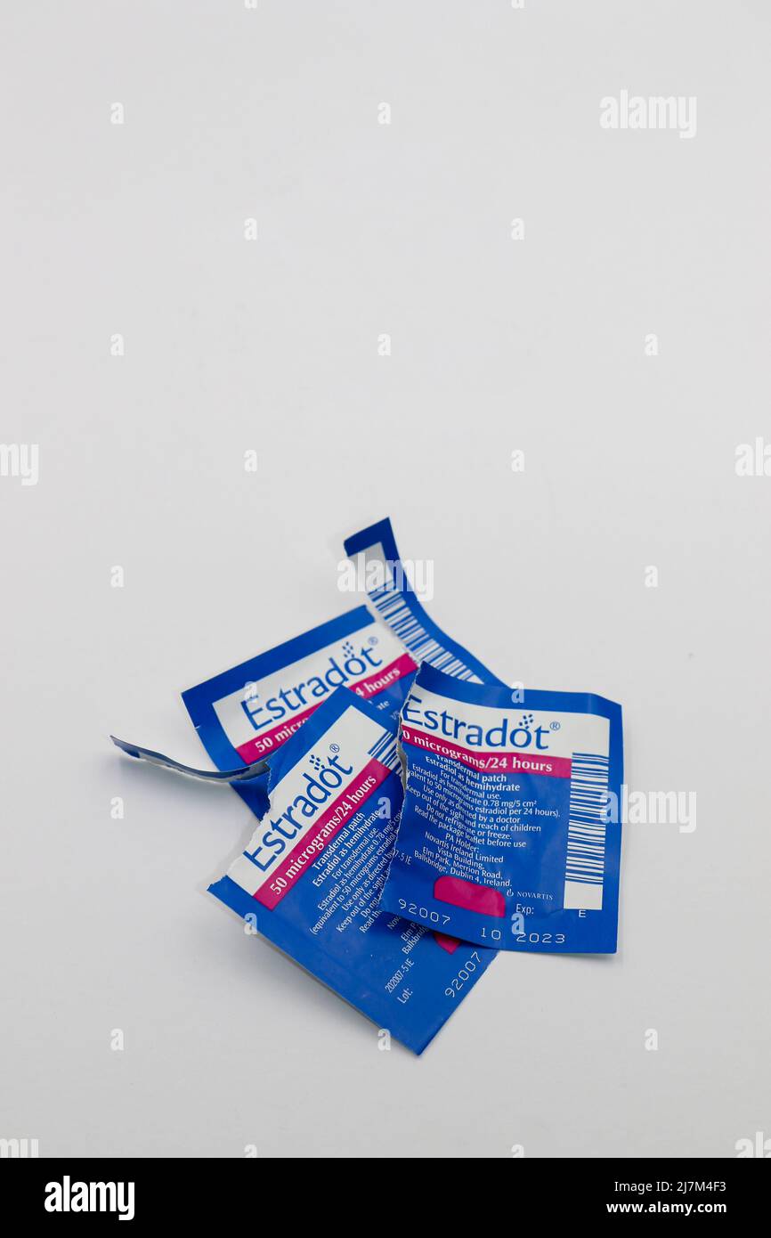 Estradot hormone replacement therapy (HRT) patches, empty used unsealed ...
