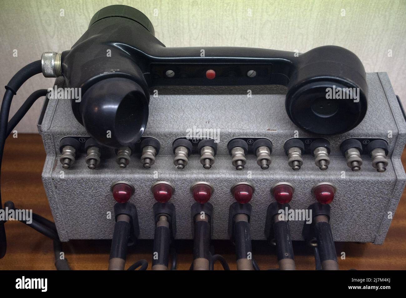 old portable campaign war telephone communication switchboard detail ...