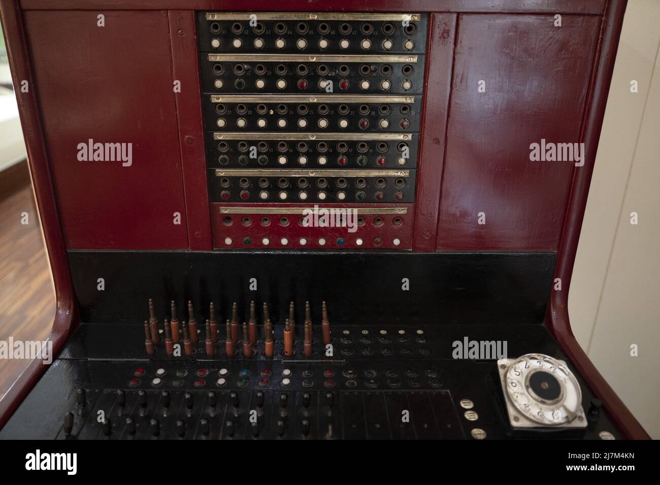old telephone communication switchboard detail Stock Photo - Alamy