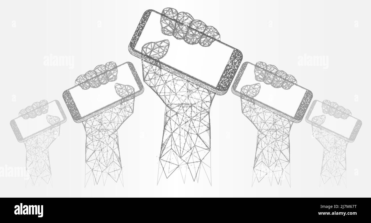 Online protest 3d vector digital revolution idea Stock Vector Image ...