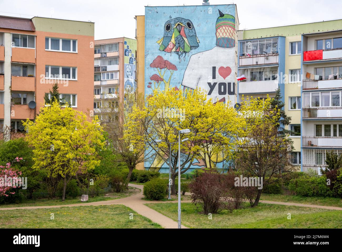 large communist built apartment block in gdansk poland Stock Photo - Alamy