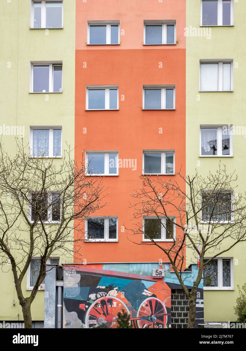large communist built apartment block in gdansk poland Stock Photo - Alamy