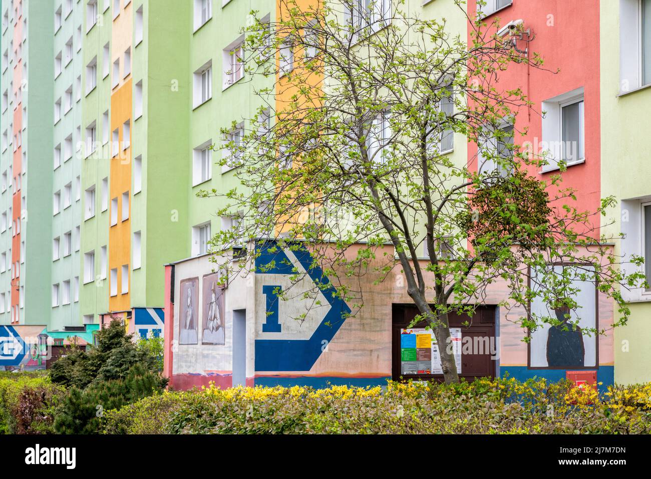 large communist built apartment block in gdansk poland Stock Photo - Alamy