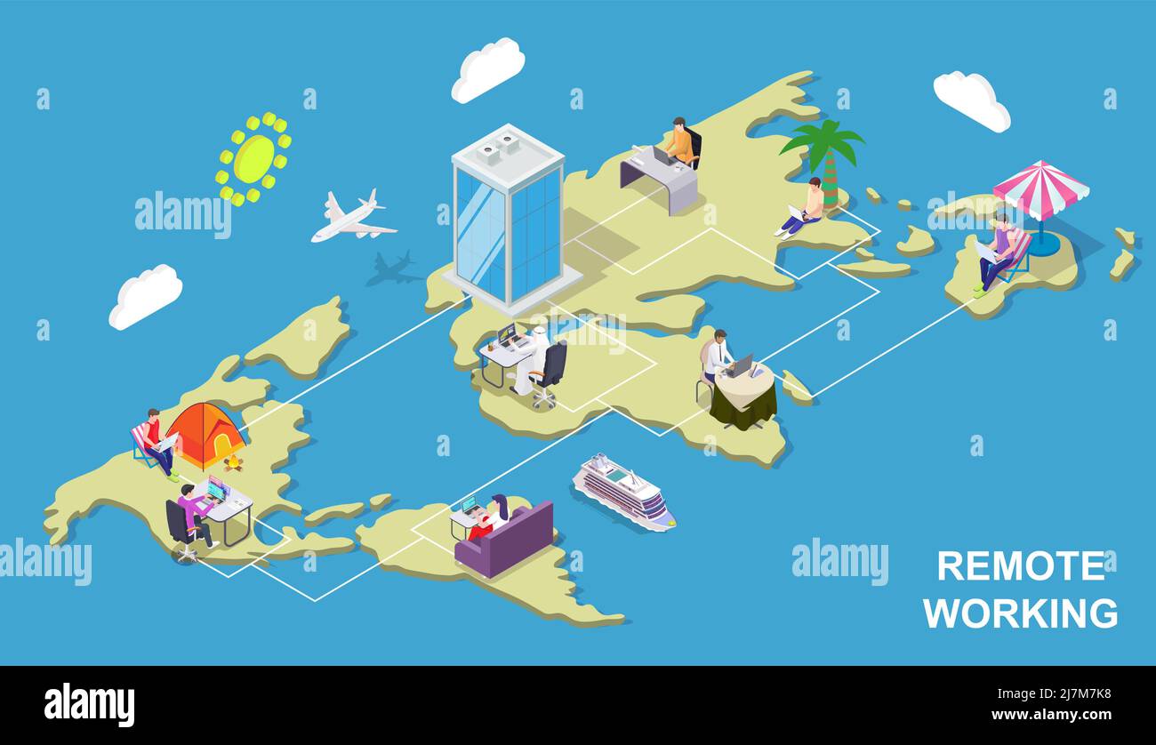 Businessman working over computer Stock Vector Images - Alamy