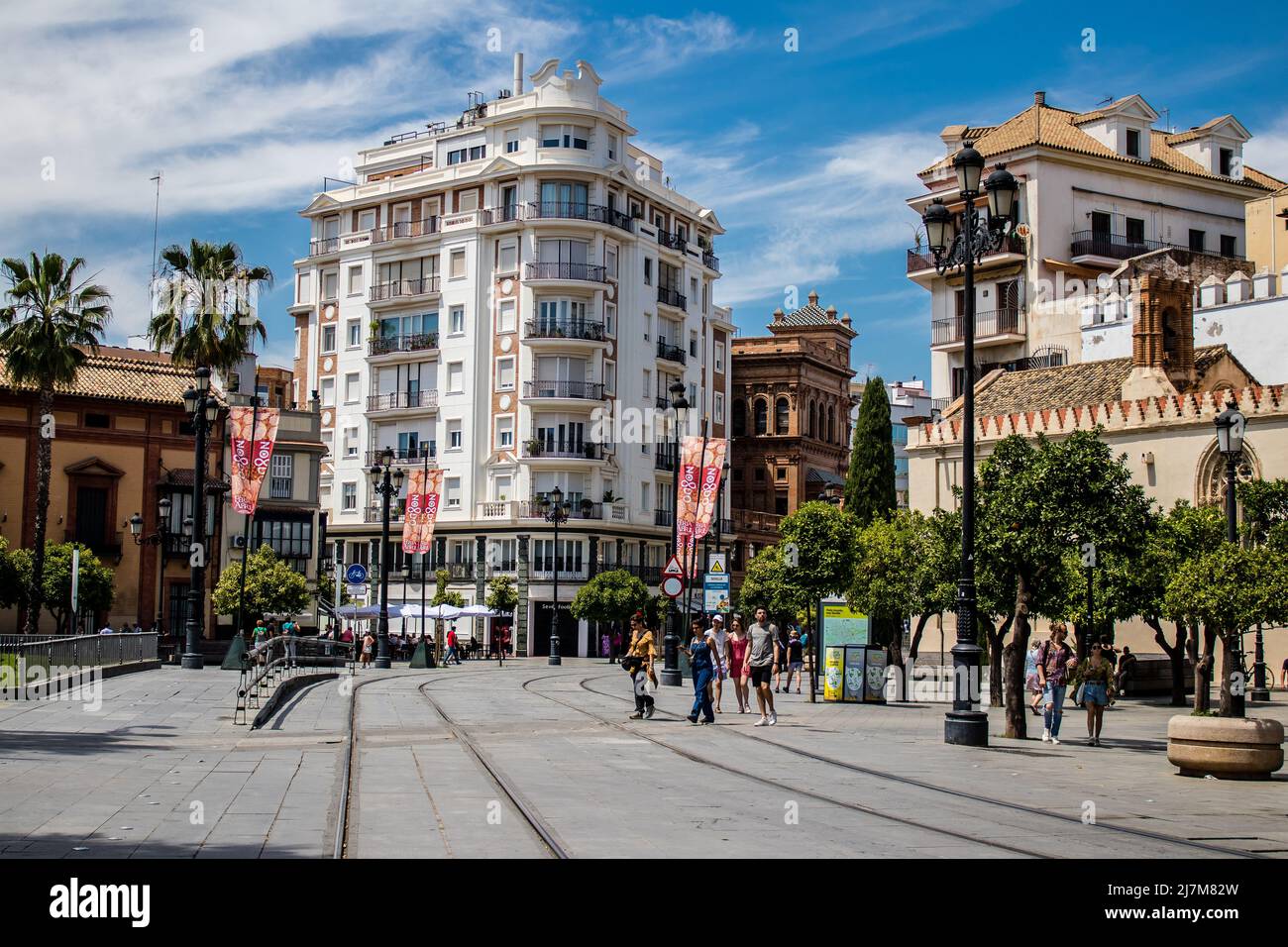 Seville, Spain - May 09, 2022 Cityscape of Seville, an emblematic city ...