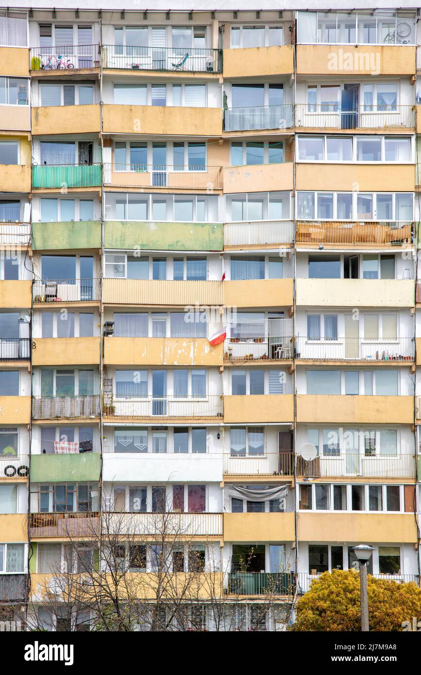 large communist built apartment block in gdansk poland Stock Photo - Alamy