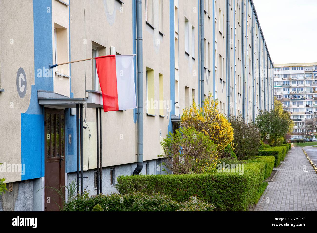 large communist built apartment block in gdansk poland Stock Photo - Alamy